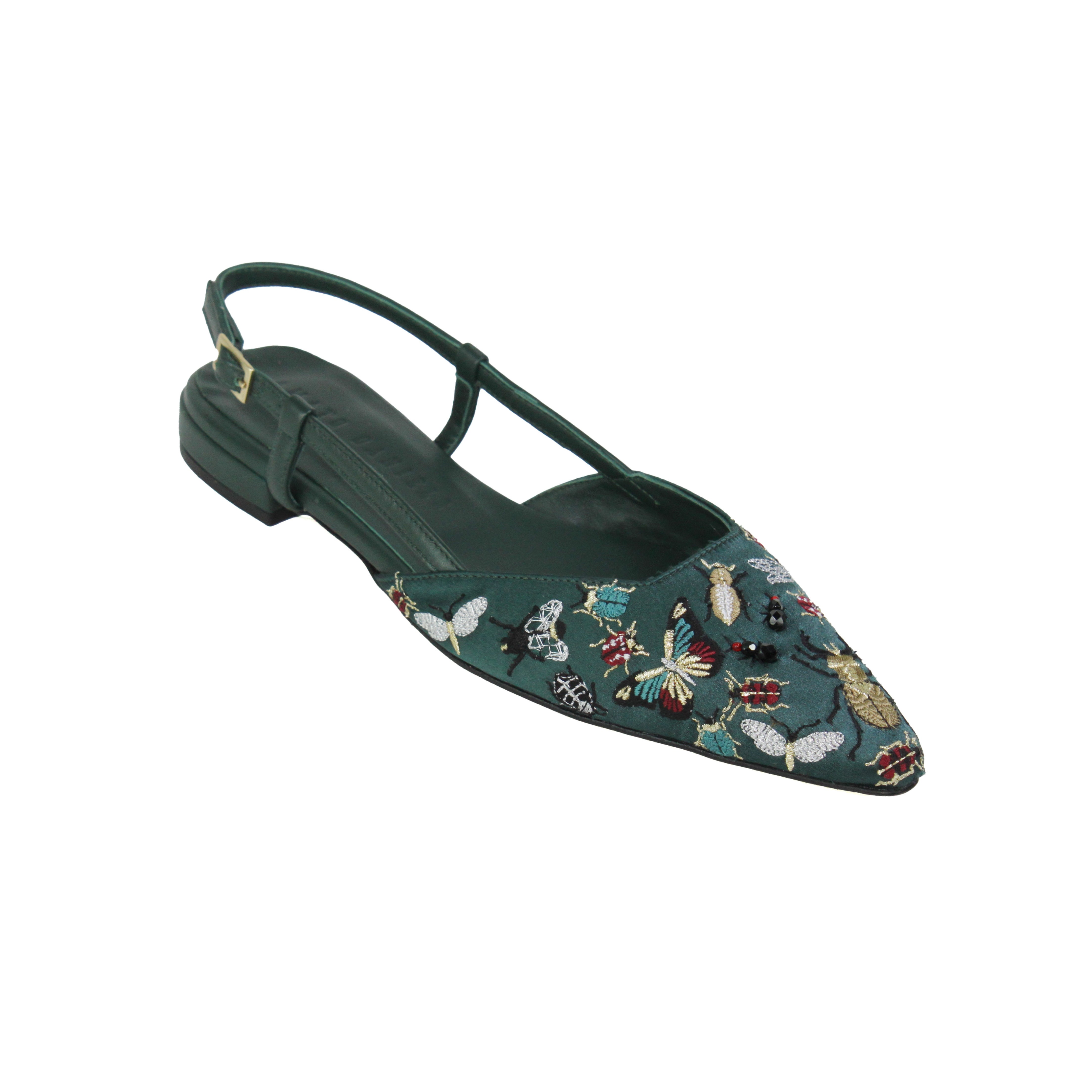 QUEEN SLINGBACK INSECTA GREEN – Amato Daniele Shop